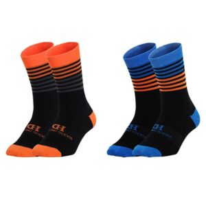 cycling socks pro mens womens riding bicycle bike sport ankle athletic xc mtb bmx orange pink blue green grey (grey & orange), 8-10 (dh07)