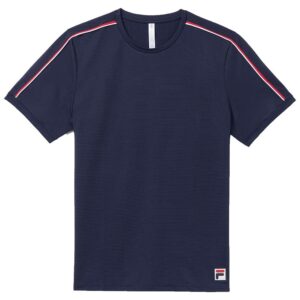 fila essentials heritage jacquard mens tennis shirt - navy 412 / l