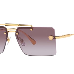 Versace Woman Sunglasses Gold Frame, Violet Gradient Lenses, 60MM