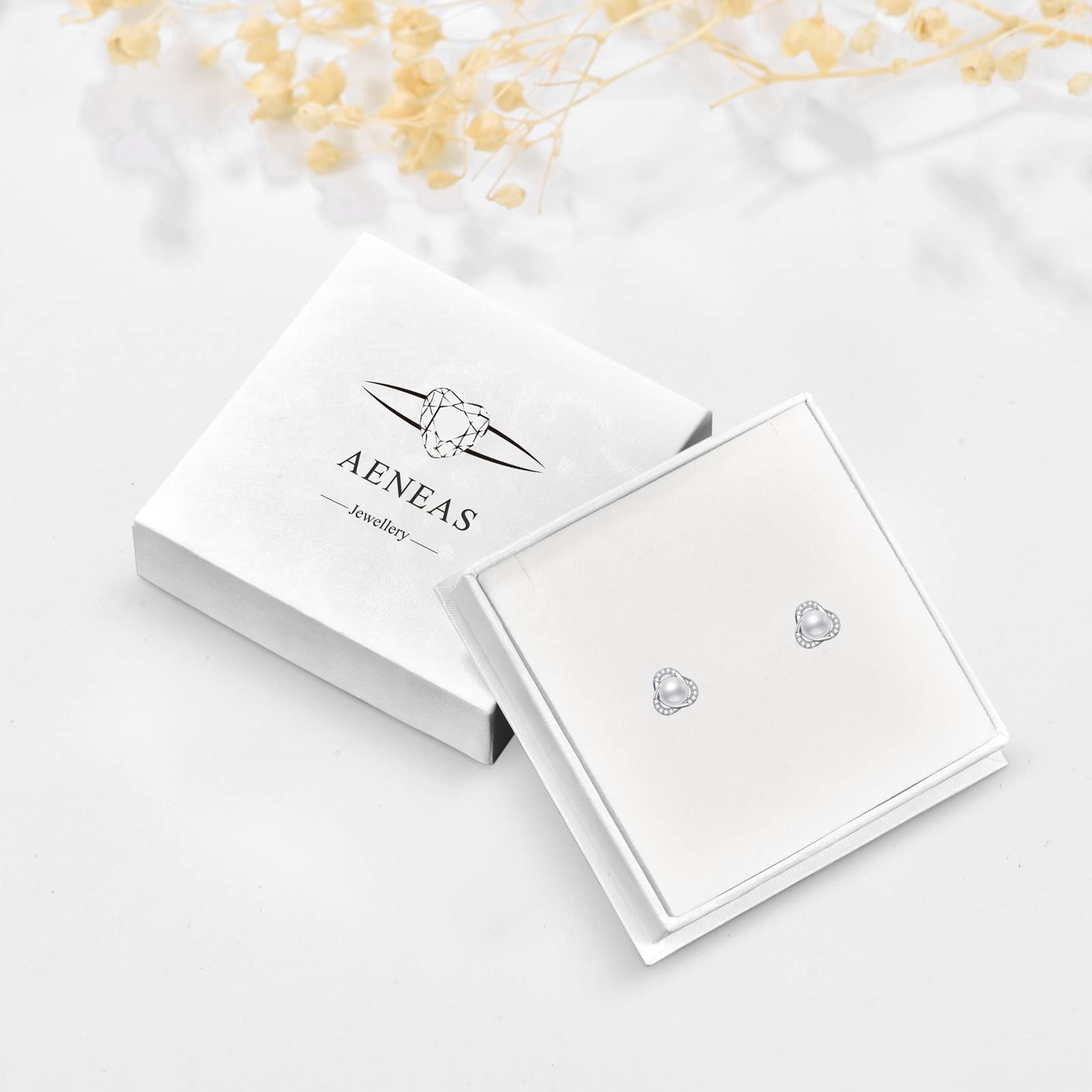 Pearl Stud Earrings for Women Sterling Silver Pearl Studs Pearl Earrings Studs Pearl Stud Earrings Jewelry Gift for Women