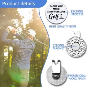 GEYGIE I Love You More Than You Love Golf Golf Ball Marker with Magnetic Hat Clip, Funny Golf Accessories Gifts for Men Women, Golf Gifts for Men Woman, Birthday Gifts for Lovers, Golf Novelty Gift