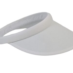 TopHeadwear Sports Cotton Twill Clip-On Visor 3.5 Inch Wide Brim, White