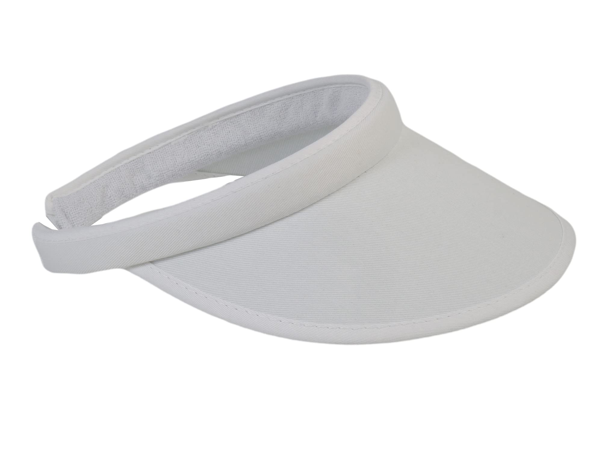 TopHeadwear Sports Cotton Twill Clip-On Visor 3.5 Inch Wide Brim, White