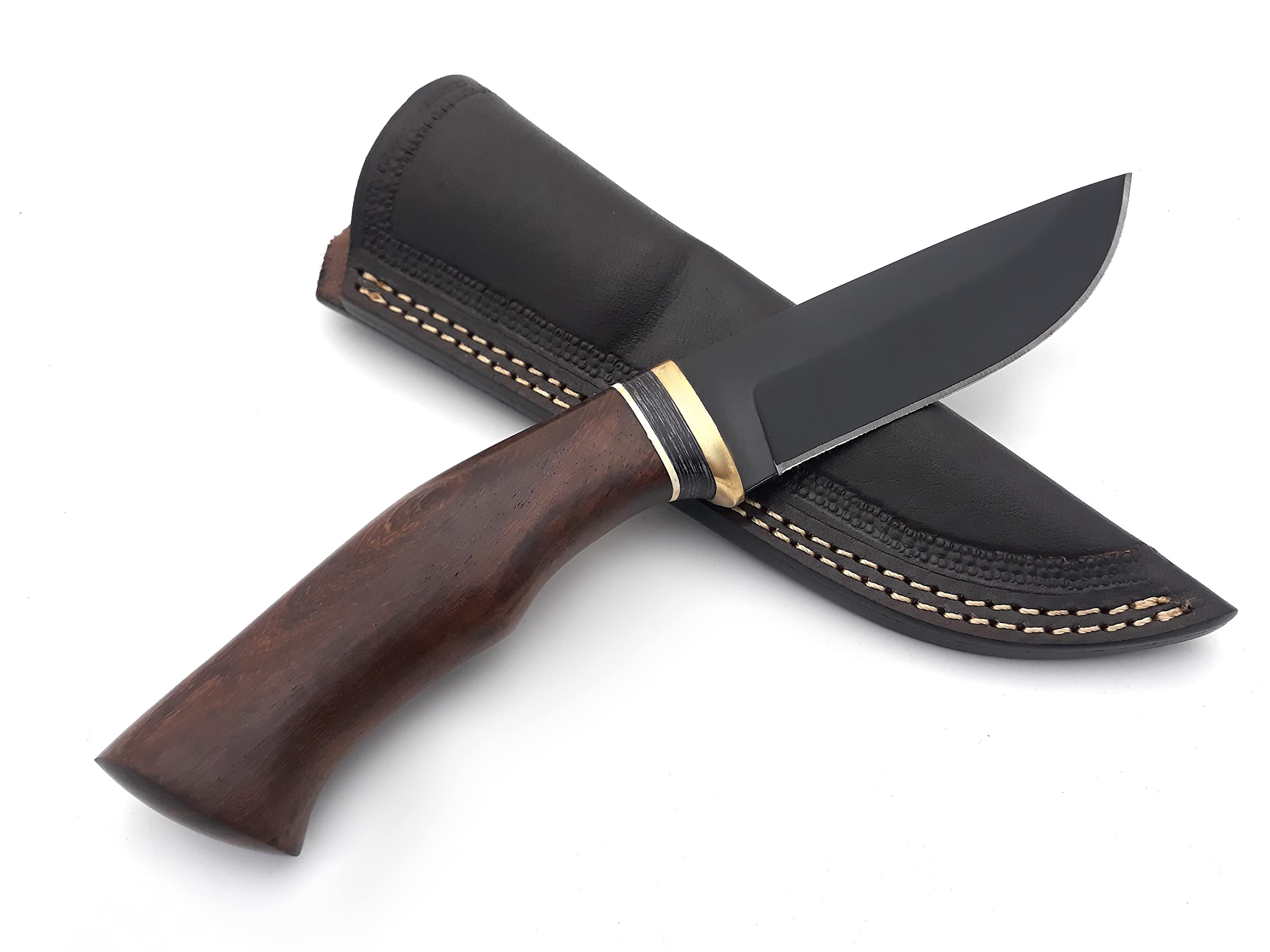 Nooraki HK-367 Premium Handmade High Carbon Steel Hunting Knife with Sheath. 9'’ Fixed Blade with Rosewood Handle. Survival and Bushcraft Knife. EDC Belt Bowie ideal Knife for Camping or everyday use