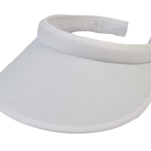 TopHeadwear Sports Cotton Twill Clip-On Visor 3.5 Inch Wide Brim, White