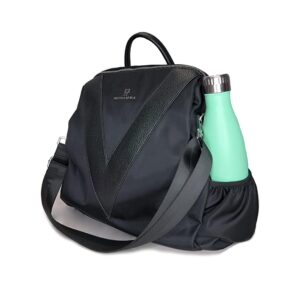 V-Style Convertible Backpack Purse (Double Black) Standart