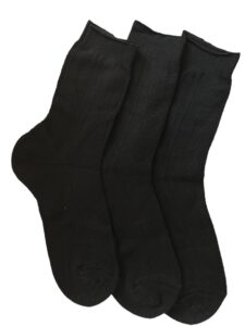 socks for men 100% cotton, black 3-pairs xl (11-13)