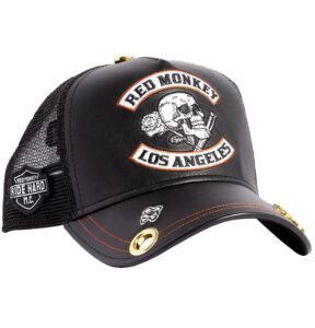 red monkey riders black rm1399 limited edition unisex trucker hat