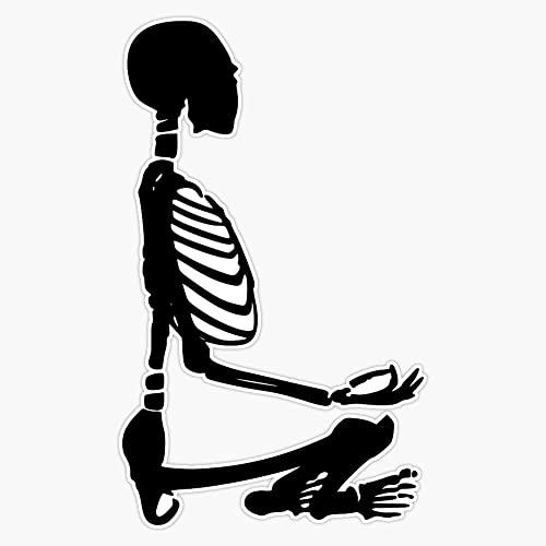 Human Skeleton in yoga meditation pose Sticker Bumper Sticker Vinyl Decal 5"