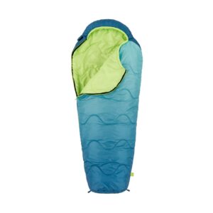 firefly outdoor gear youth mummy sleeping bag machine wash blue green 70" x 30"