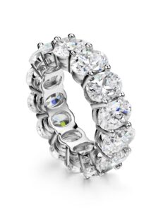 michooyel s925 oval cut eternity ring 5x7mm cz band ring wedding ring sterling silver rings for women