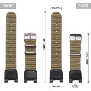 24mm Premium nylon Strap Compatible with Casio SGW-100 SGW-200 PAS-400B GW-3000B GW-3500B Twin Sensor Men's Sport Watch Accessories Replacement Leather Band