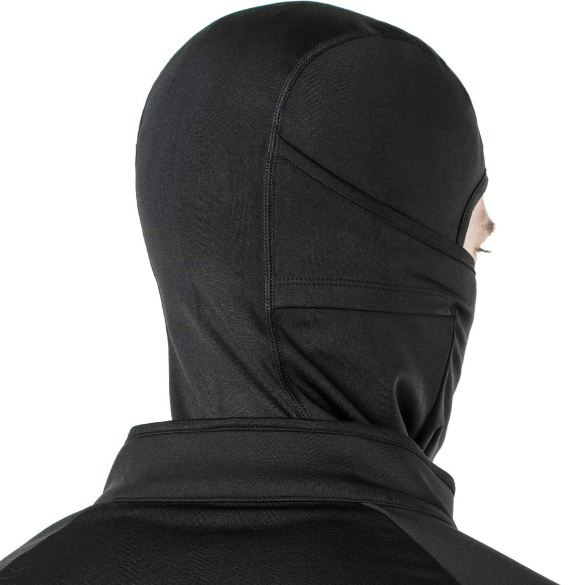 TSLA Thermal Winter Balaclava Face Mask, UV Protection Fleece Lined Ski Mask, Lightweight Windproof Neck Gaiter, Thermal Fleece Balaclava Jet Black, Large