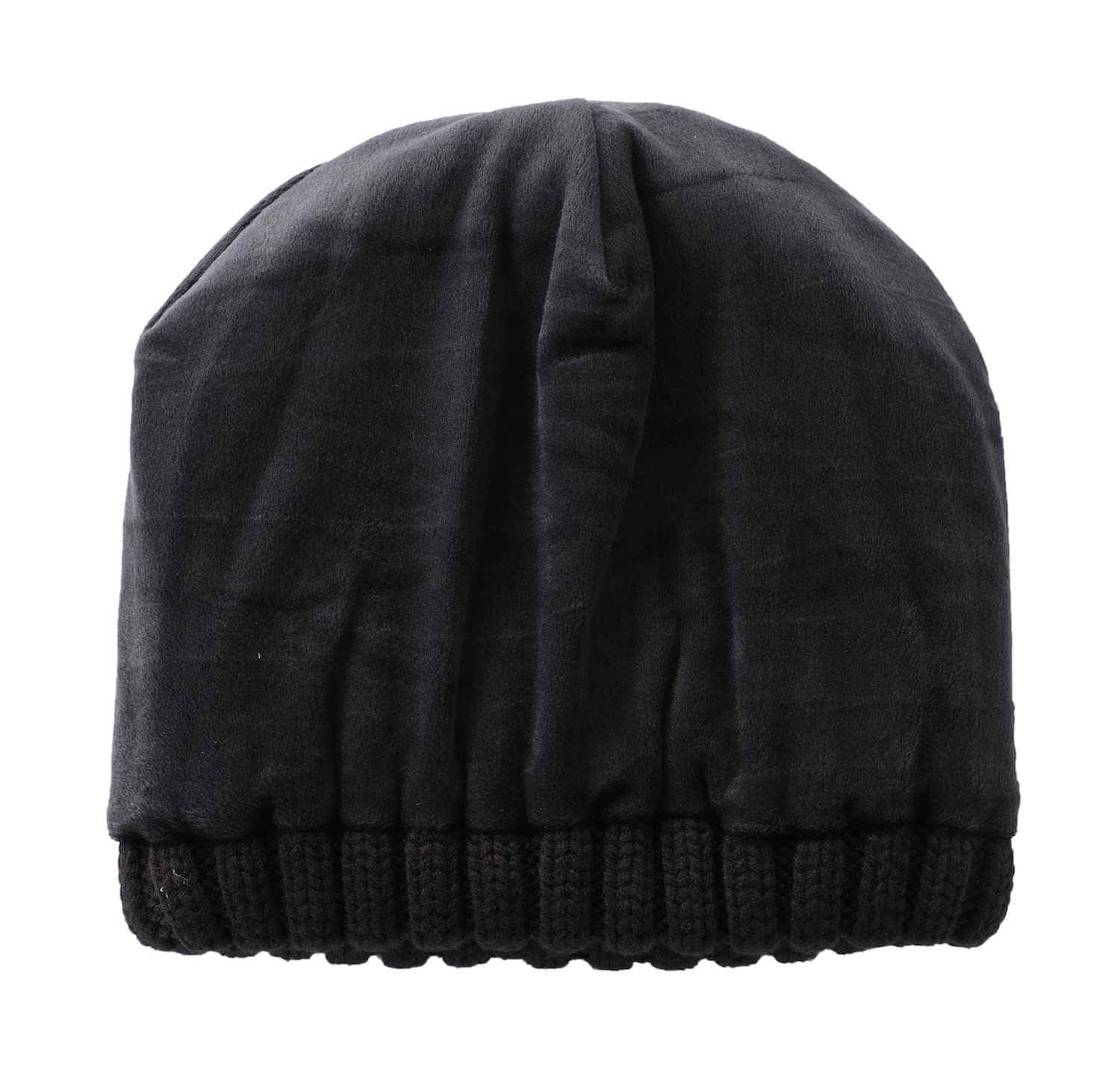 Home Prefer Men's Winter Hats Acrylic Knit Beanie Watch Cap Cold Weather Snow Ski Beanie Hat with Lining Black