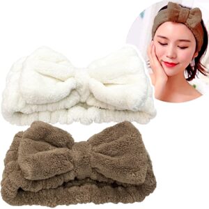 jseng microfiber bowtie headbands, extrame soft, women beauty headbands comfort to wash face makeup shower facial skincare spa headbands for girls