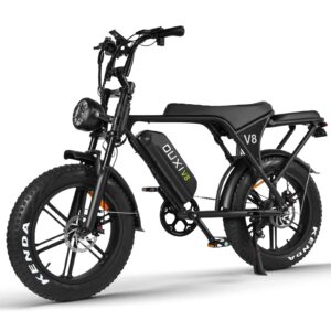 ouxi v8 electric bike adults, electric mountain bike with 750w motor 48v 15ah removable larger battery 31mph 20'' fat tire e bike shi-mano 7-speed adult electric bicycles (black)