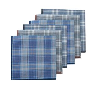 CoCoUSM Mens Cotton Handkerchiefs Plaid Handkerchief for Men Pocket Squares 3PCS