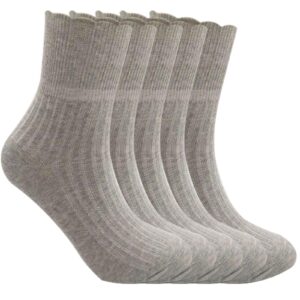 jinboyoupin women's loose cotton socks diabetes ankle socks varicose veins pregnant women, middle-aged sailor socks 5 pairs. (grey five pairs)