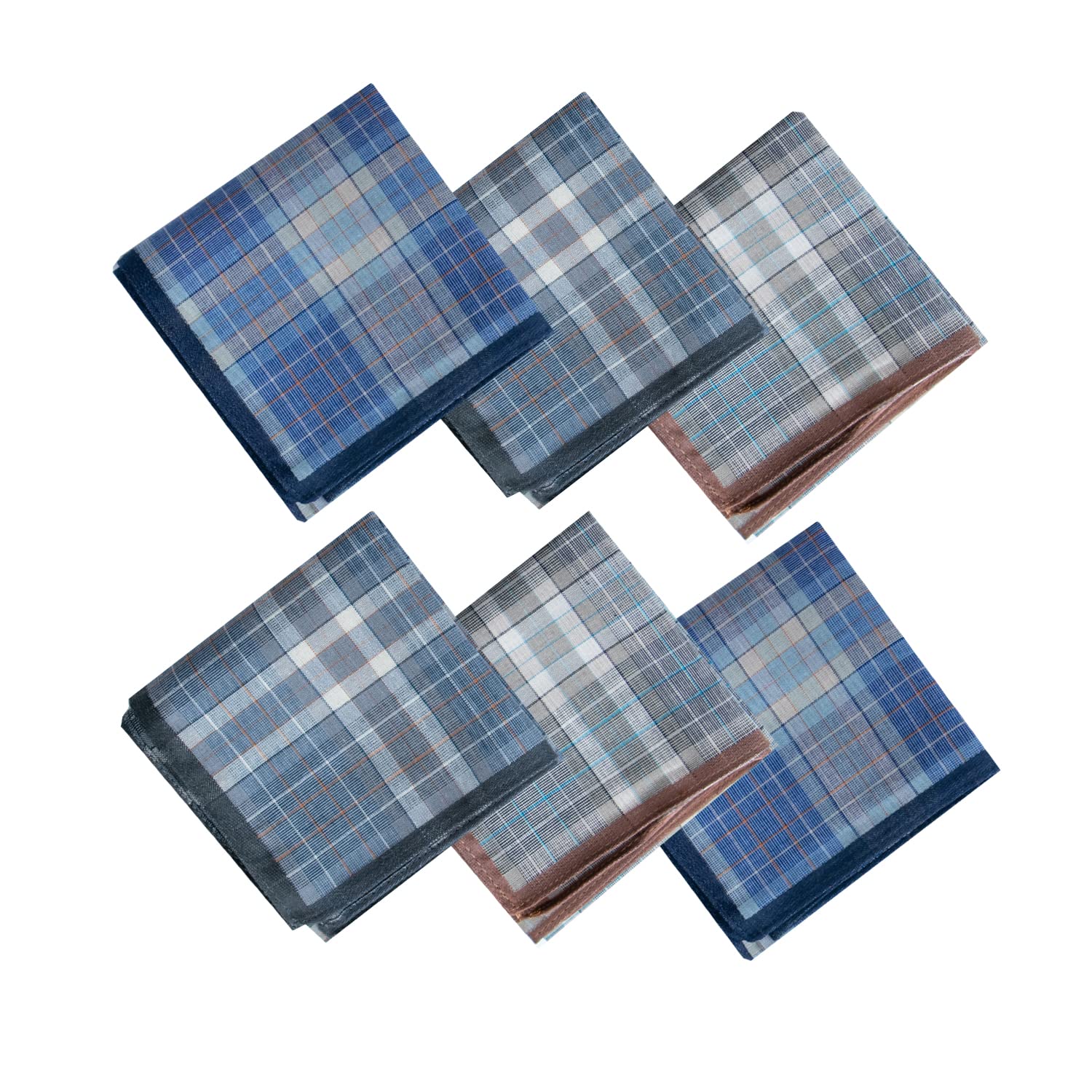 CoCoUSM Mens Cotton Handkerchiefs Plaid Handkerchief for Men Pocket Squares 3PCS