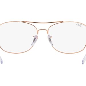 Ray-Ban RX6499 Square Prescription Eyewear Frames, Rose Gold/Demo Lens, 55 mm