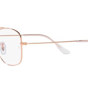 Ray-Ban RX6499 Square Prescription Eyewear Frames, Rose Gold/Demo Lens, 55 mm