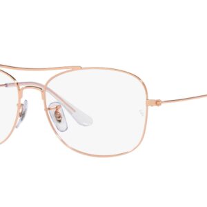 Ray-Ban RX6499 Square Prescription Eyewear Frames, Rose Gold/Demo Lens, 55 mm