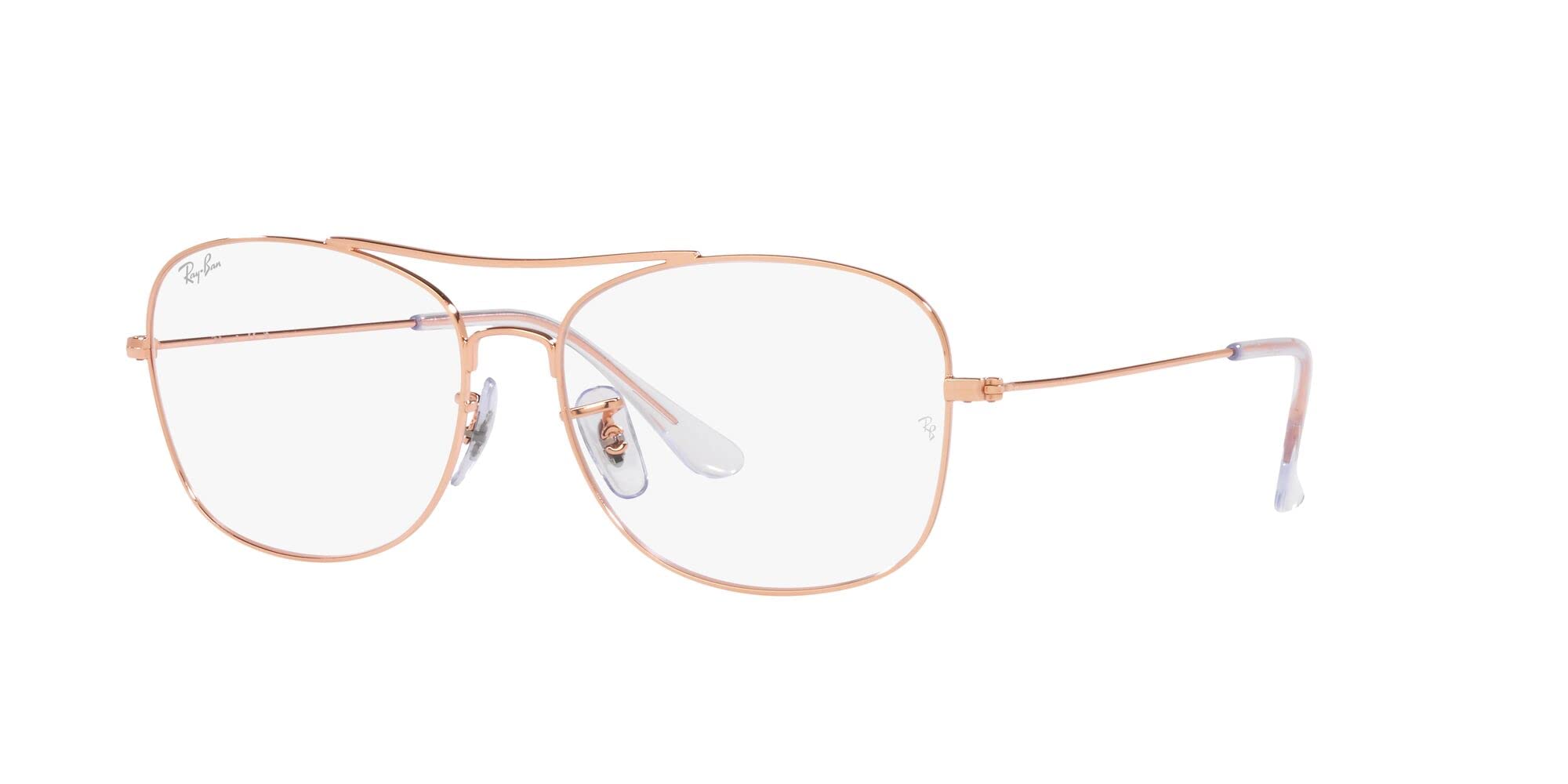 Ray-Ban RX6499 Square Prescription Eyewear Frames, Rose Gold/Demo Lens, 55 mm