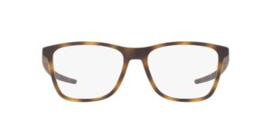 oakley men's ox8163f centerboard low bridge fit square prescription eyewear frames, satin brown havana/demo lens, 54 mm