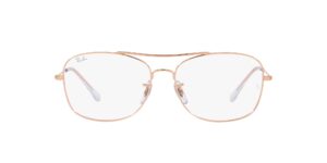 ray-ban rx6499 square prescription eyewear frames, rose gold/demo lens, 55 mm