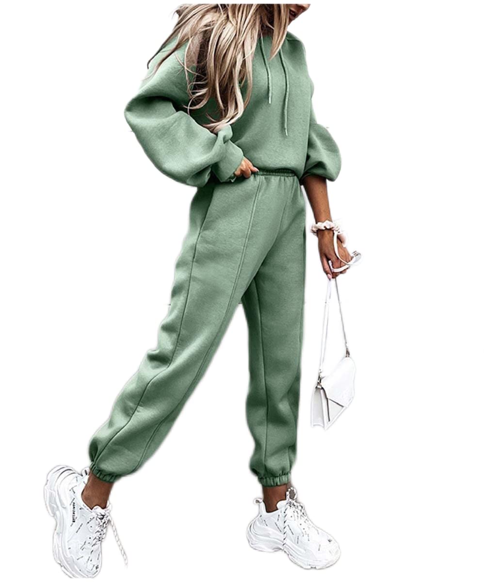 KYLASIEN Women Long SleeveFleece Tracksuit 2022 Winter Casual Hood Sweatshirt Jogger Pant 2 Piece Outfit Loose Fitting Fashion Workout Athletic Loungewear Sets Hoodies