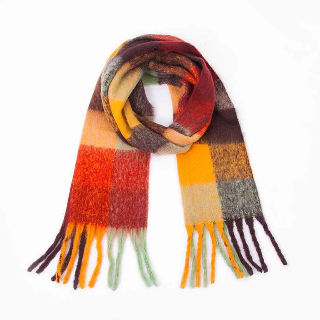 Winter Warm Scarf Unisex Long Fashion Thick Shawl Scarf Winter Tassel Warm Scarf Casual Scarf Scarf (Orange, One Size)