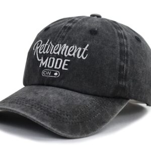 Retirement Gag Gifts for Women Men, Adjustable Vintage Cotton Retired Hats, Funny 50th 60th 70th 80th 90th Birthday Baseball Cap for Mom, Dad, Grandma, Grandpa, Friends, Teacher, Army, Police Black