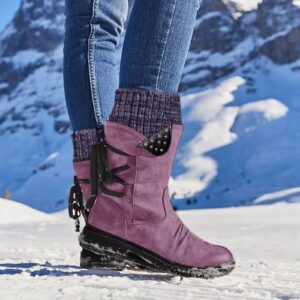 Womens Sandals, White Boots for Women Women Fashion Summer Boots Knee High Boots Summer Booties Workout Lightweight Boots Women Winter Boots Purple