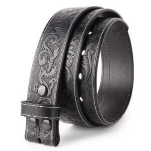 npet full grain western engraved tooled men leather belt 36” waist