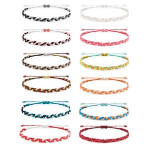 long tiantian 12pcs boho string bracelets for women summer beach bracelets set handmade waterproof surfer bracelets for womens（x-12pcs-string bracelets）