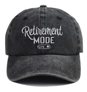 retirement gag gifts for women men, adjustable vintage cotton retired hats, funny 50th 60th 70th 80th 90th birthday baseball cap for mom, dad, grandma, grandpa, friends, teacher, army, police black