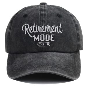 Retirement Gag Gifts for Women Men, Adjustable Vintage Cotton Retired Hats, Funny 50th 60th 70th 80th 90th Birthday Baseball Cap for Mom, Dad, Grandma, Grandpa, Friends, Teacher, Army, Police Black