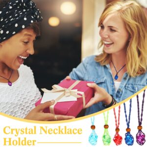 BBTO 18 Pcs Adjustable Crystal Necklace Holder Empty Stone Holder Pendant Stone Holder for Replacement Hand Woven Necklace Cord, (BBTO-KD7328)