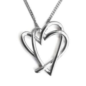 omniacirca omnia circa 925 sterling silver love heart necklace for women - bonus mom gift for sister from sister double love heart pendant necklace gift for girlfriend