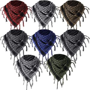 kenning 8 pcs military shemagh tactical desert scarf arab head scarf for men women keffiyeh arab wrap with tassels for neck head face, 40 x 40 inches