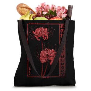 Japanese Spider Lily Soft Grunge Anime Aesthetic Flower Tote Bag