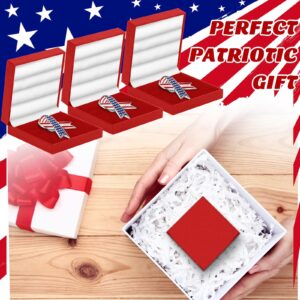 50 Pcs Memorial Day Veteran Gifts American Flag Lapel Pins Metal USA Waving Flag Pins Patriotic Ribbon Pins Bulk Independence Day Hat Pins Decorations United States Badge Pins Brooch (Bow)