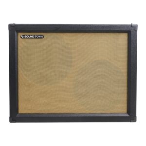 Sound Town 2 x 12 130W Open-Back Guitar Speaker Cabinet, Birch Plywood, Black Tolex, Wheat Cloth Grille (GUC212OBBK)