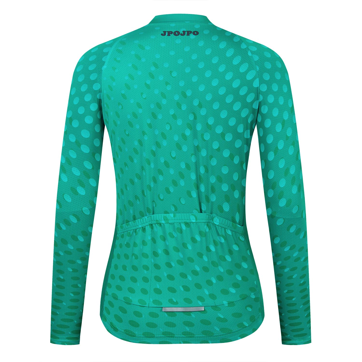 YOUALSO Bike Jersey Women Long Sleeve Cycling Shirt With Pockets Green Dots M