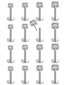 lsnevsie 20g push in theadless nose rings studs stainless steel hypoallergenic nose rings studs piercing jewelry for women men diamond 1.5mm 2mm 2.5mm 3mm, metal crystal, stainless-steel