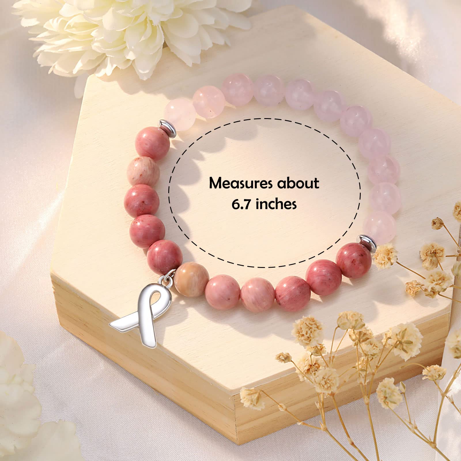 PINKDODO Cancer Gifts for Women, Breast Cancer Survivor Bracelets Gifts for Women, Inspirational Breast Cancer Awareness Bulk Gifts for Cancer Patients Female Her