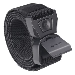 jukmo quick release tactical belt, military work 1.5" nylon web golf belt with heavy duty seatbelt buckle (black, medium-for waist 36"-42" (length 49"))