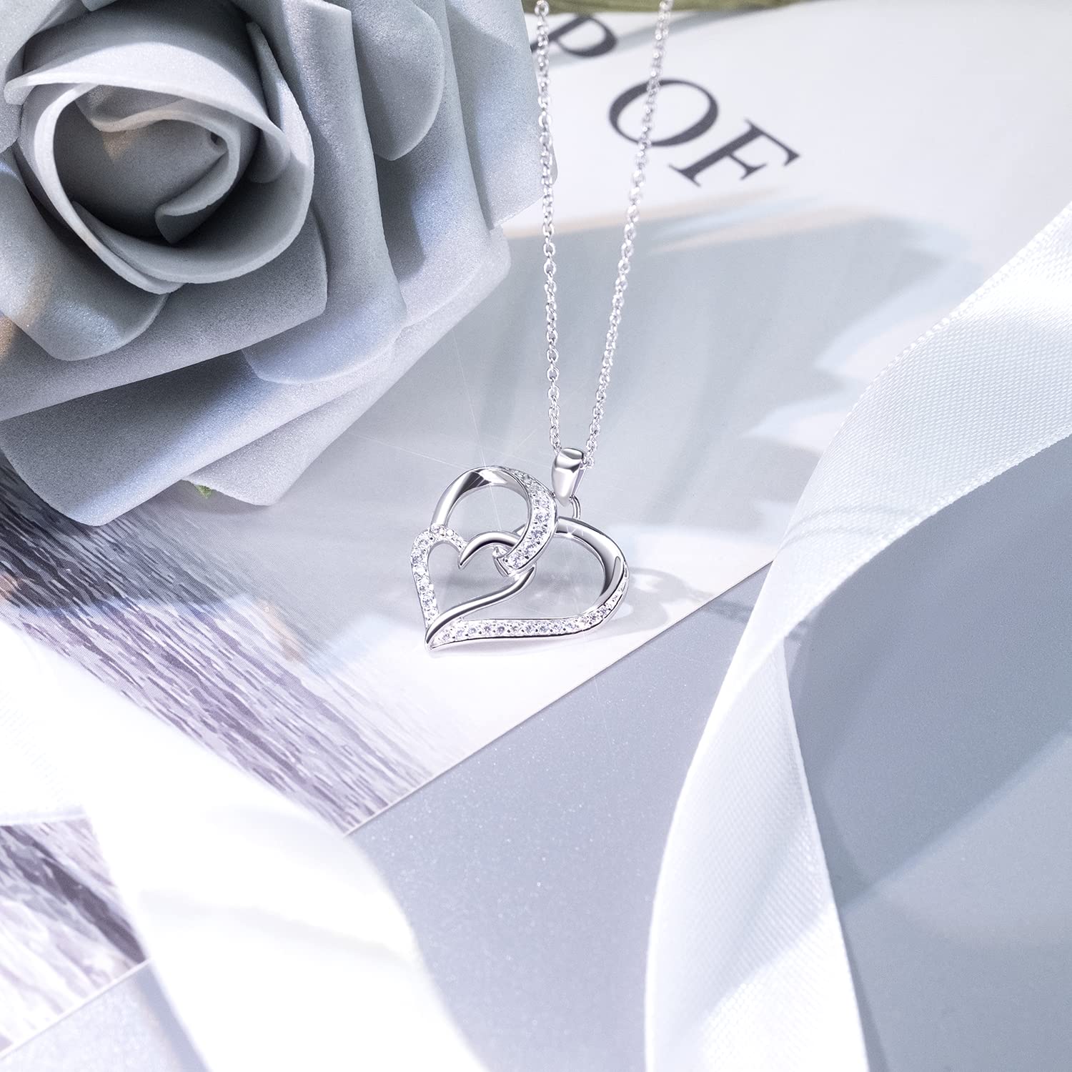 Necklace Gifts for Daughters From Mothers, Daughter Necklace from Mom and Dad,To My Daughter Necklace, 925 Sterling Silver Necklaces for Women, Sterling Silver, Cubic Zirconia