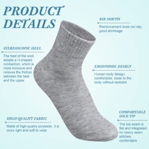 Tarpop 48 Pairs Men Quarter Ankle Socks Athletic Socks Moisture Wicking Bulk Crew Casual Sports(Gray)