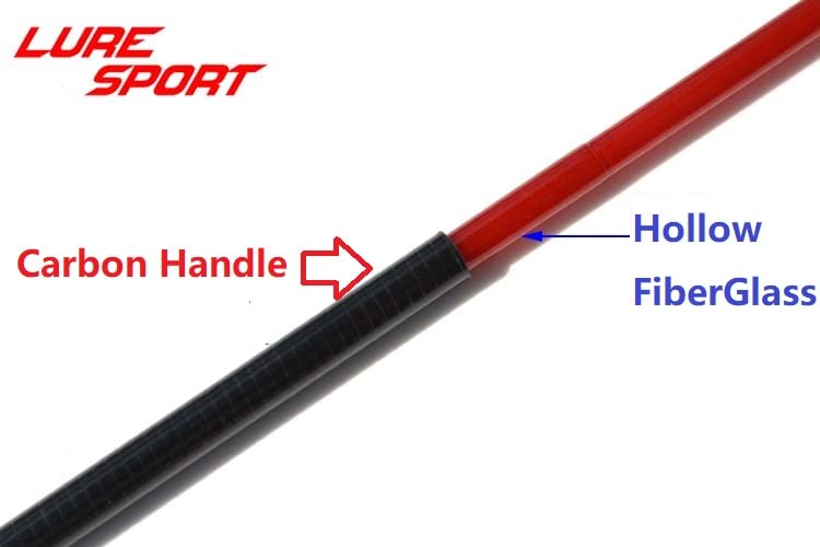 LureSport Transparent Hollow GlassFiber 1.4m 4sections UL Blank Rod Building Components Repair DIY Accessory (Red)